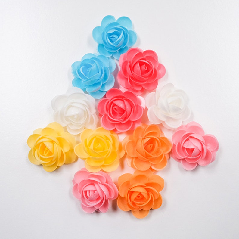 Rosette Edible Wafer Paper Flower 6 PK / Flower Topper for Cakes ...