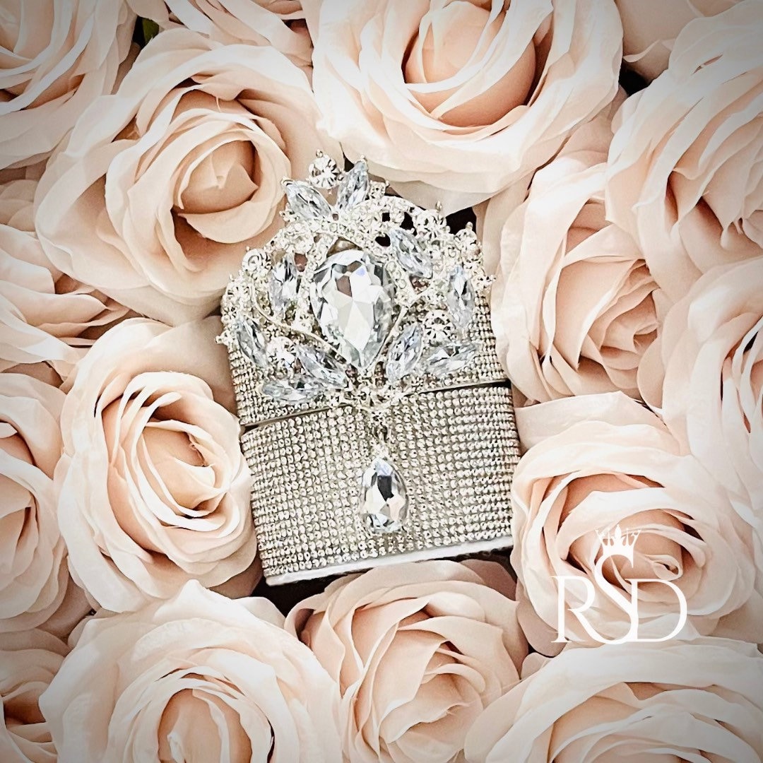 Crystal Ring Box With Rhinestone Ring Box Gift for Her Engagment Ring ...