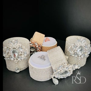 Crystal Ring Box With Rhinestone Ring Box Gift for Her Engagment Ring ...