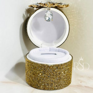 Crystal Ring Box With Rhinestone Ring Box Gift for Her Engagment Ring ...