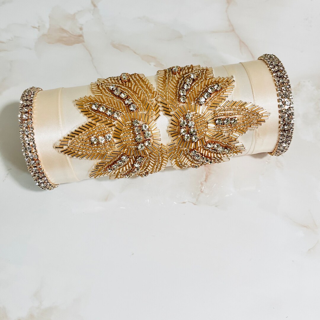 Bouquet Holder Satin Bouquet Handle for Wedding Rhinestone Bouquet for ...