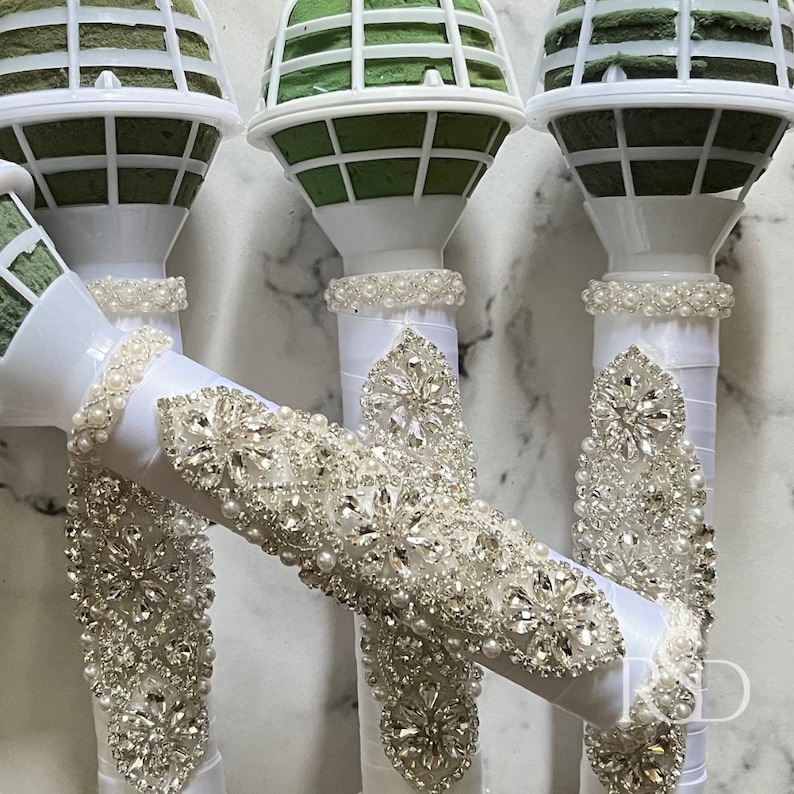 Bouquet Handle Sets for DIY Bouquet Foam Flower Holder Rhinestone ...