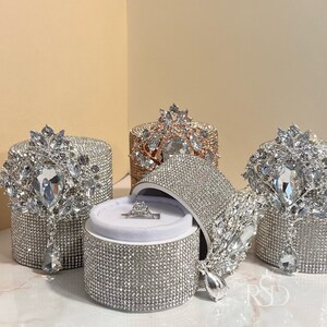 Crystal Ring Box With Rhinestone Ring Box Gift for Her Engagment Ring ...