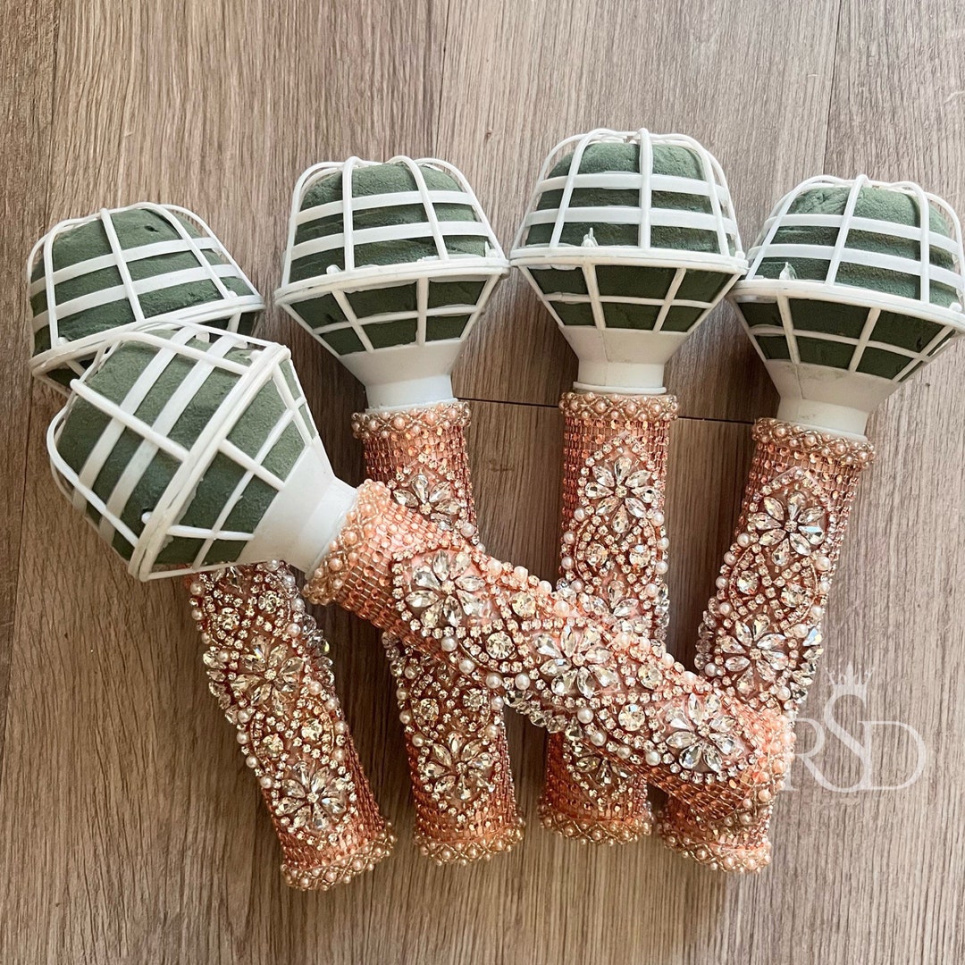Bouquet Holder Set for DIY Bouquet Foam Flower Holder Rhinestone ...