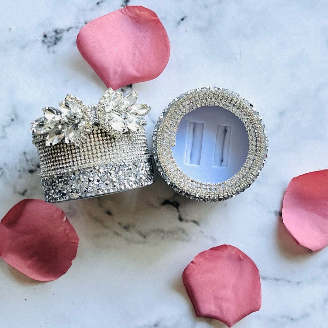 Crystal Ring Box With Rhinestone Ring Box Gift for Her Engagment Ring ...
