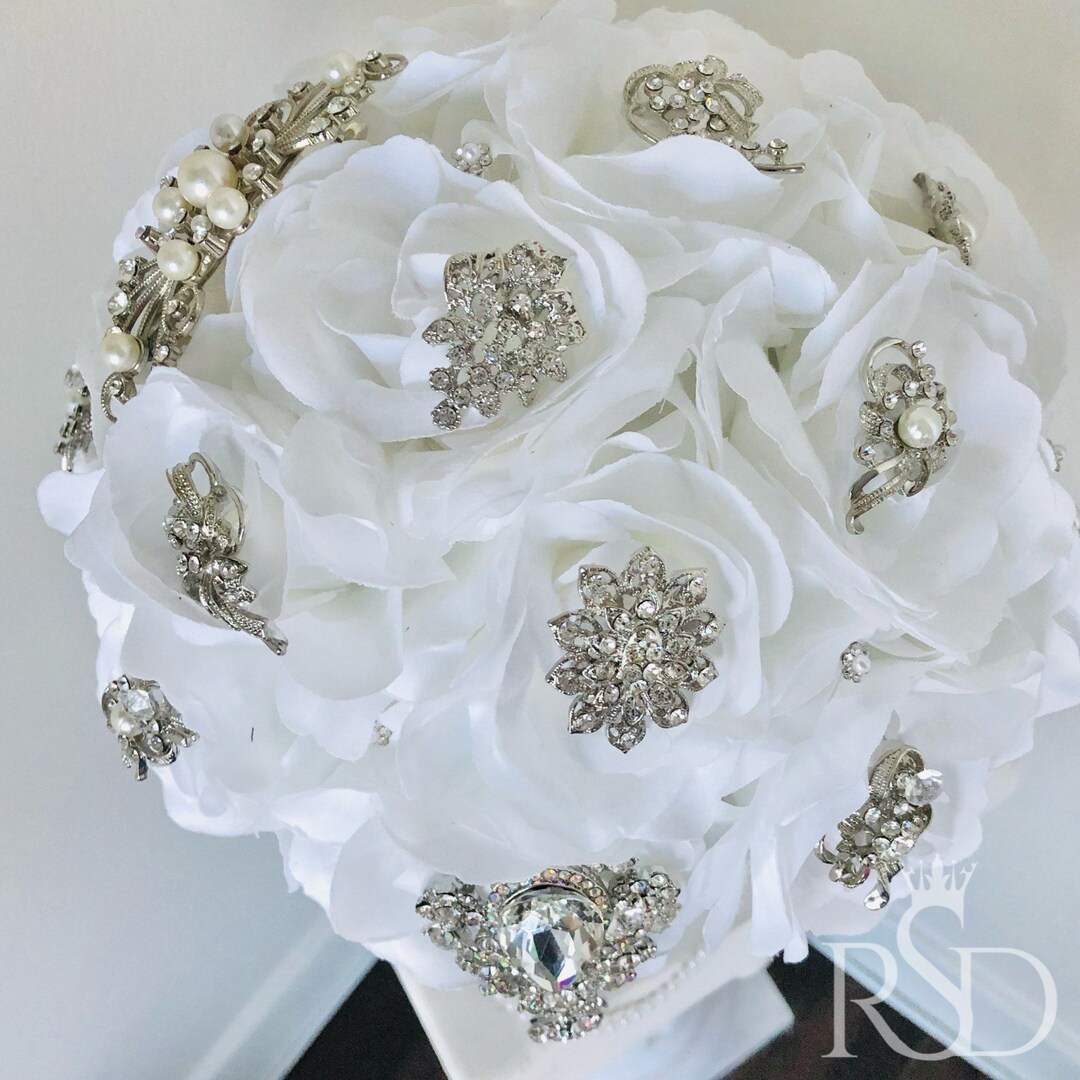 Brooch Bouquet for Bride Personalized Bouquet for Gatsby Wedding ...