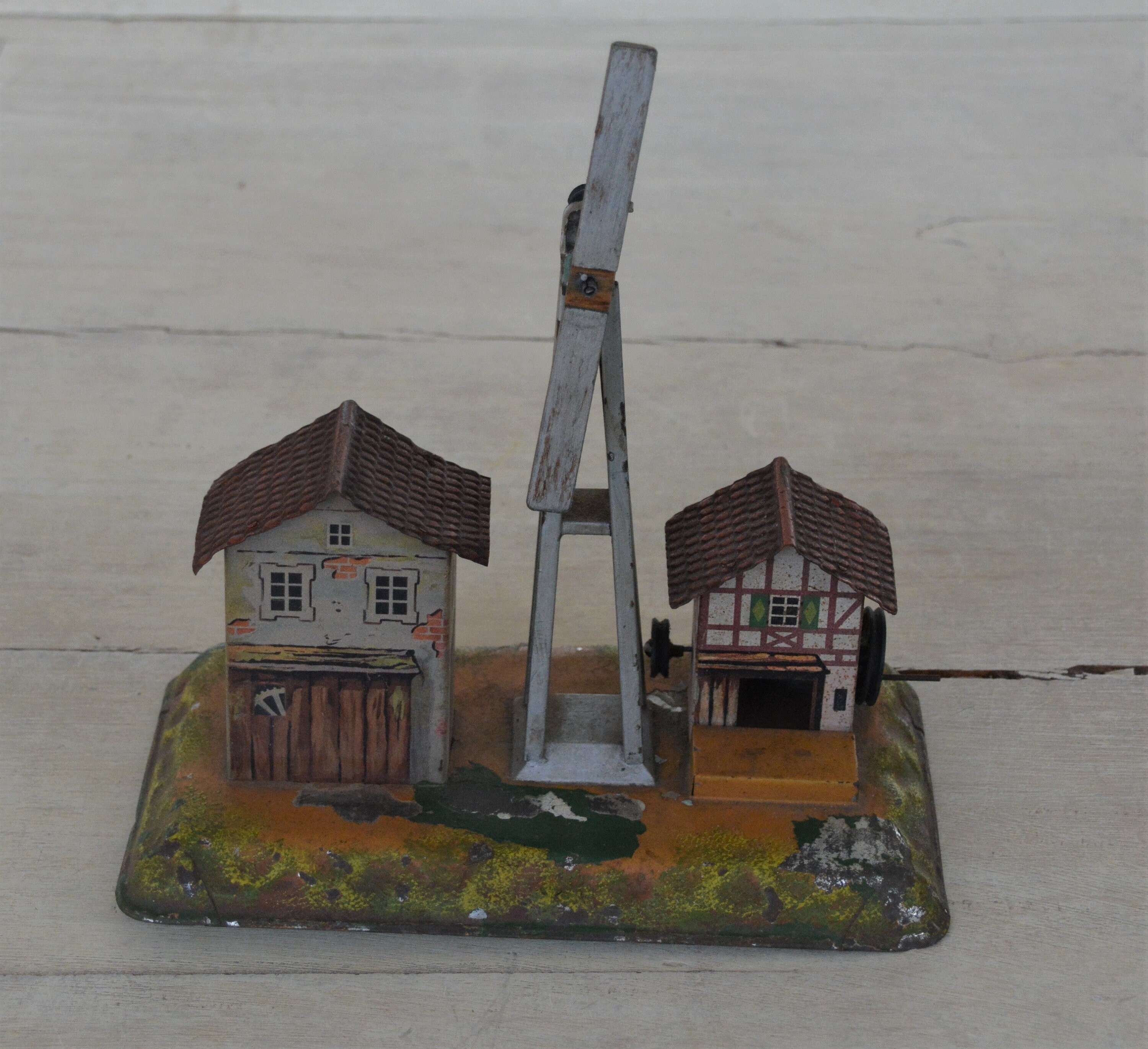 Antique Bing Tin Toy Steam Windmill and Hammer Mill, Made by the ...