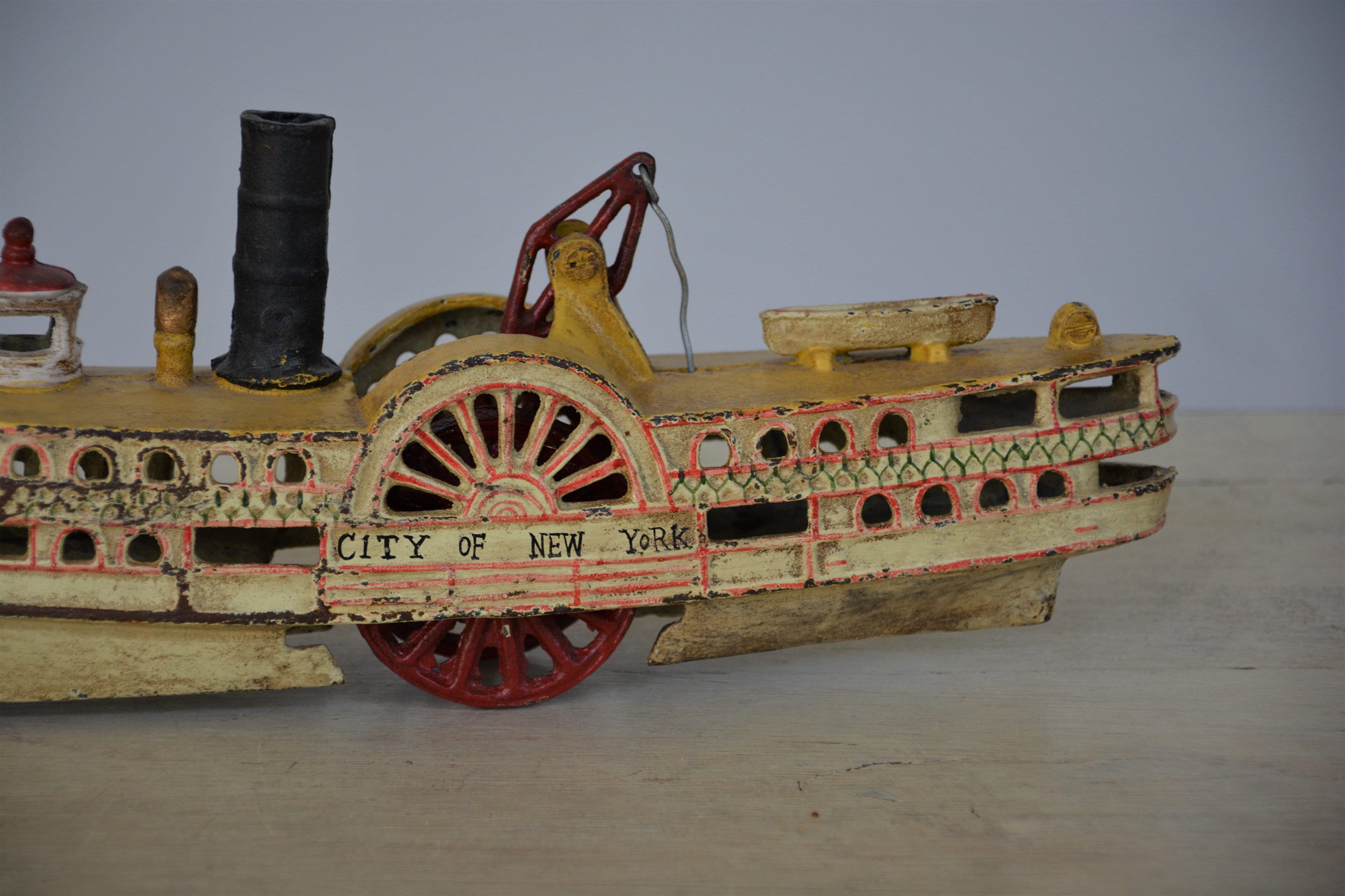 Original Antique Cast-iron Sidewheel Steamboot "city of NEW York," - Etsy