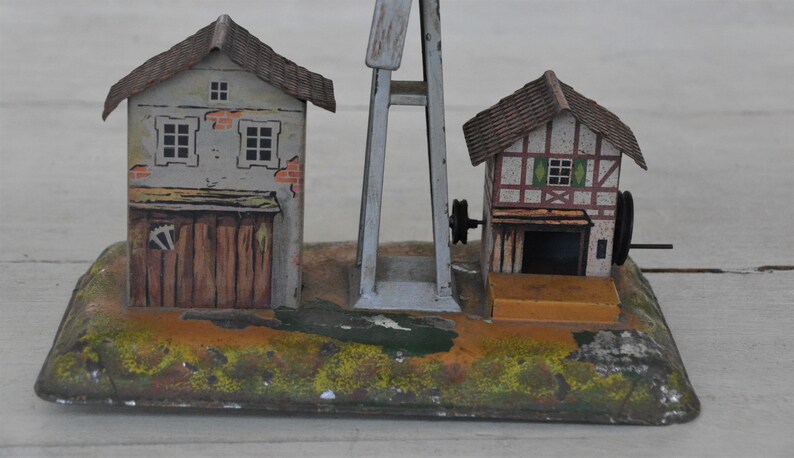 Antique Bing Tin Toy Steam Windmill and Hammer Mill, Made by the ...