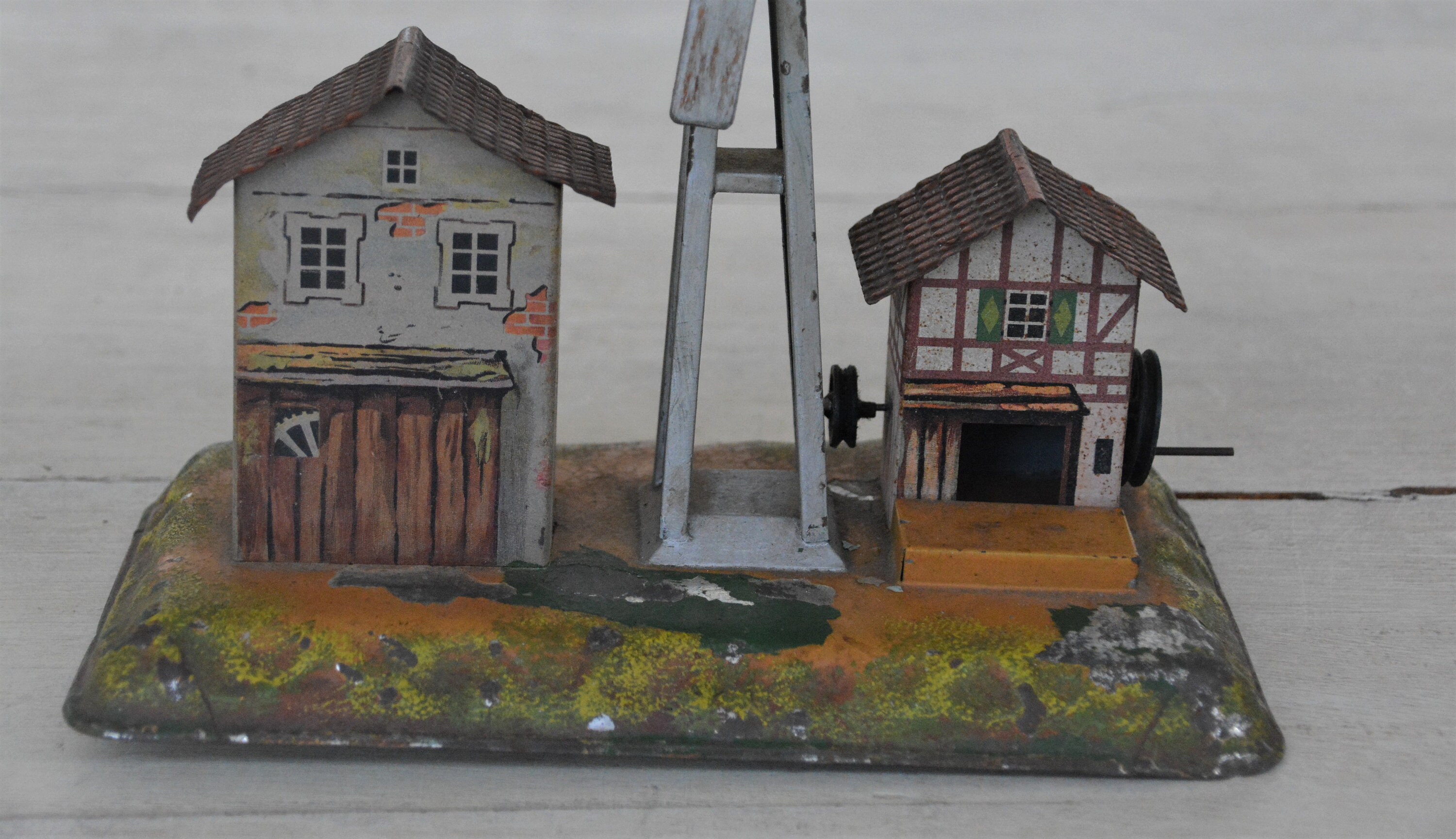 Antique Bing Tin Toy Steam Windmill and Hammer Mill, Made by the ...