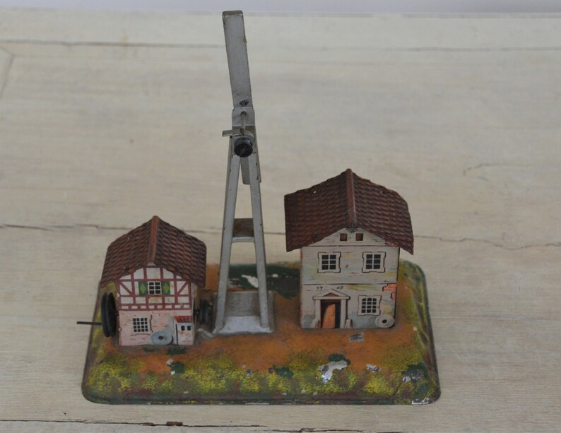 Antique Bing Tin Toy Steam Windmill and Hammer Mill, Made by the ...