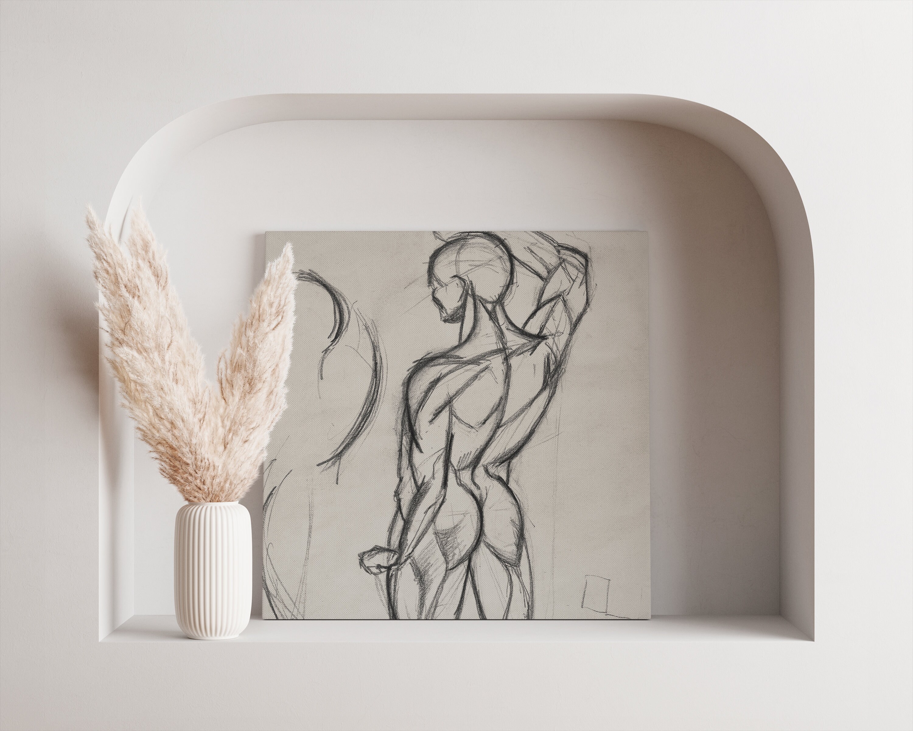 Hand Drawn Figure, Figure Drawing Wall Decor, Charcoal Drawings ...