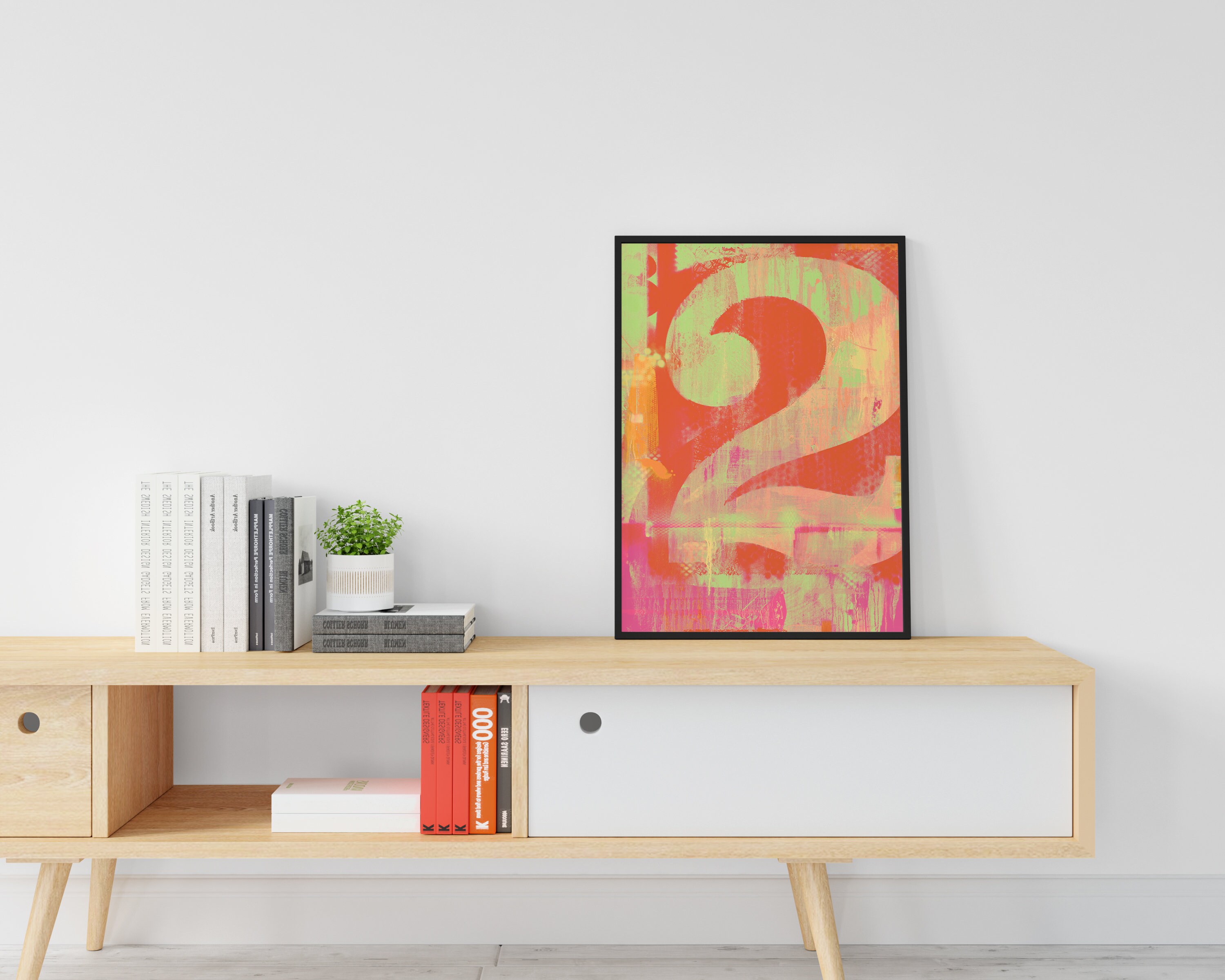 Printable Abstract Numbers Modern Decor Colorful Digital - Etsy