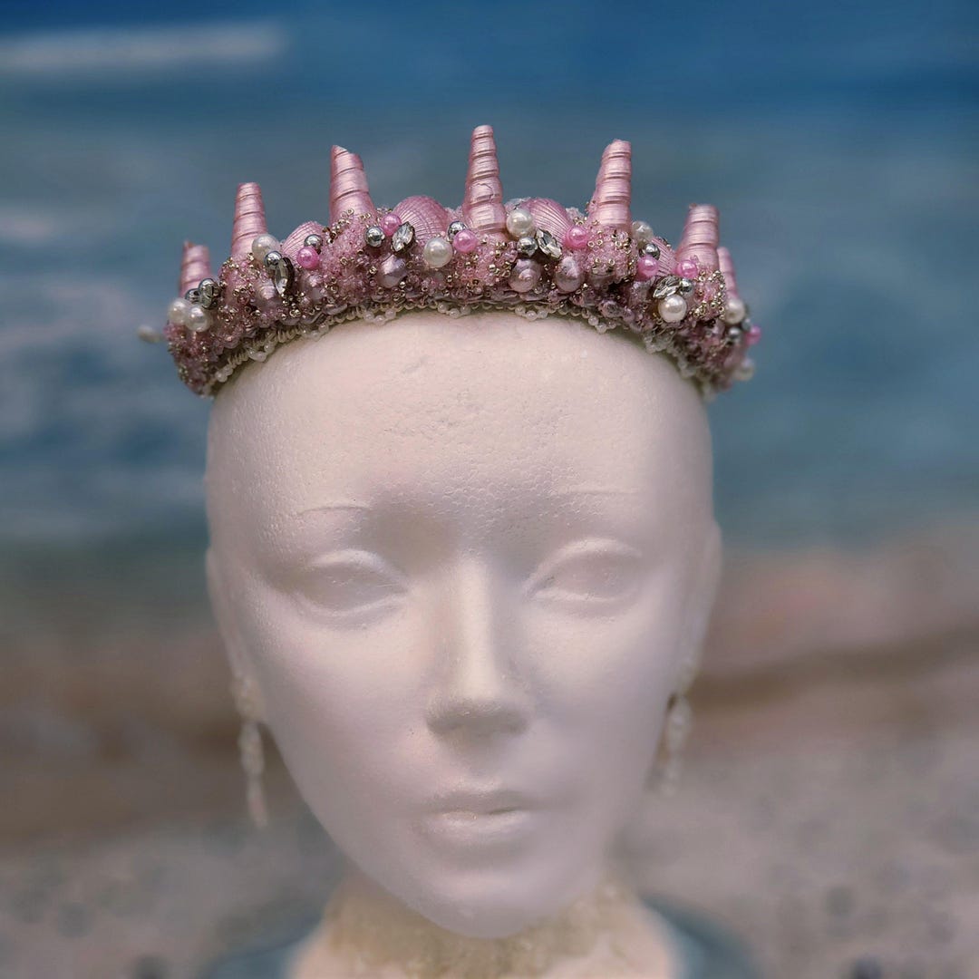 Pink Seashell Mermaid Crown for Little Girls Pearl Pink Crown Festival ...