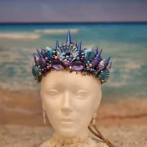 Blue Purple Seashell Crown Mermaid Water Crown Goddess Seashell Crown ...