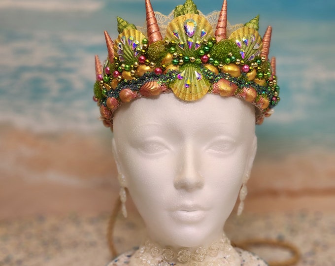Seashell Crown: Mermaid Tiara With Rhinestones & Pearls - Etsy