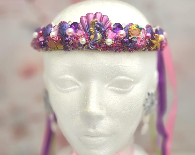Little Mermaid Crown: Handcrafted Shell Tiara, Birthday Costume - Etsy