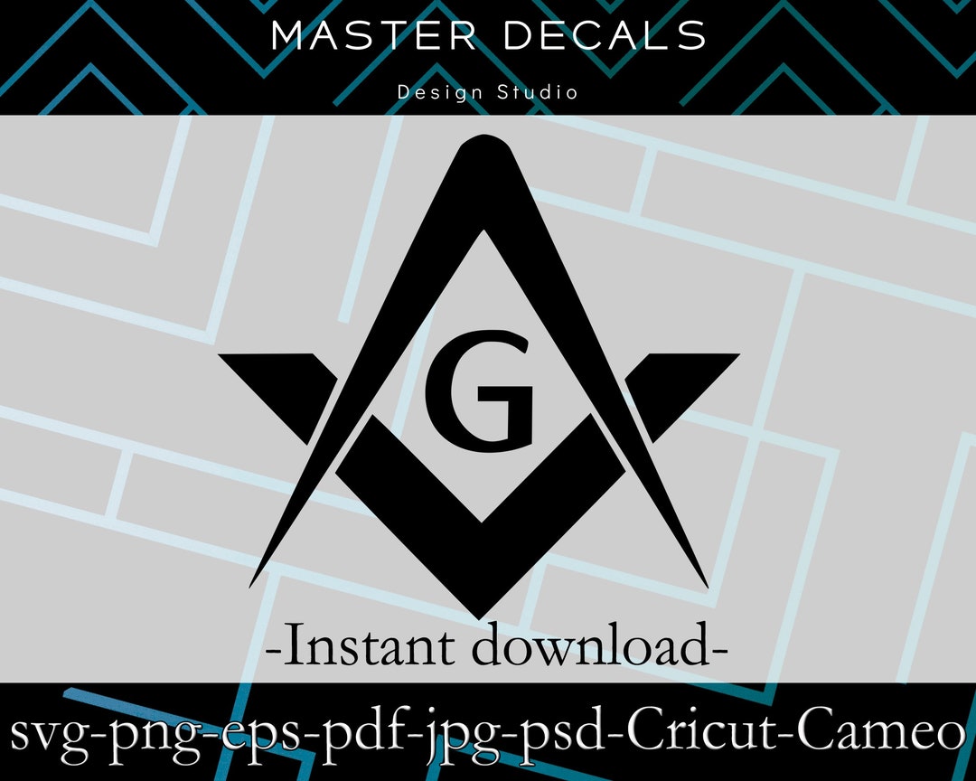 Digital Files: Freemason Simple Square and Compasses Design (ver.5)-svg ...