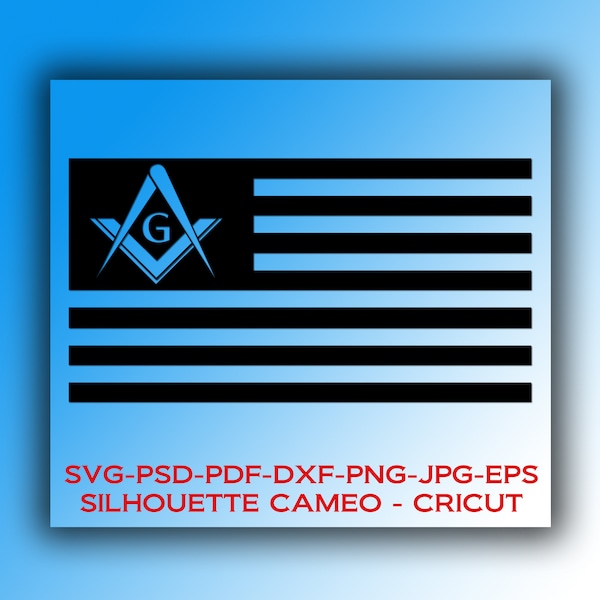 Masonic Logo With Flag Svg - Etsy