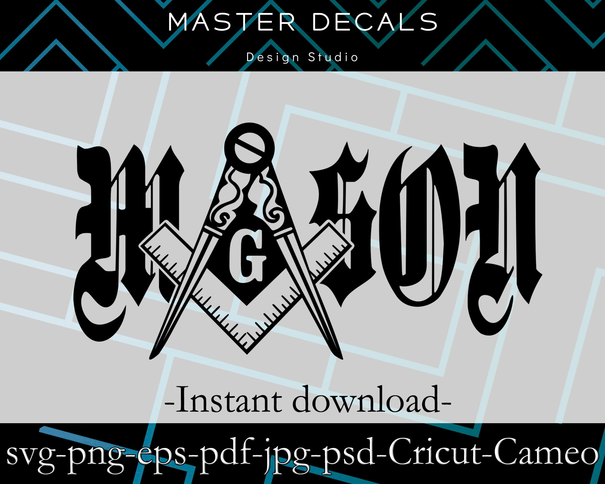 Digital Files: Freemason mason Text Design With - Etsy