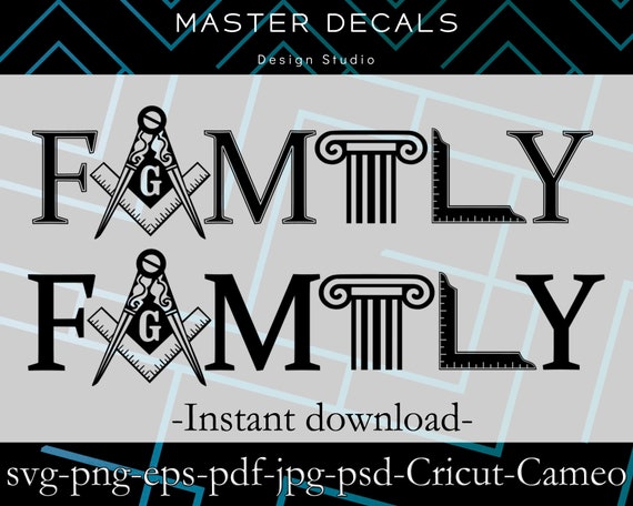 Digital Files: Freemason family Text Design With | Etsy