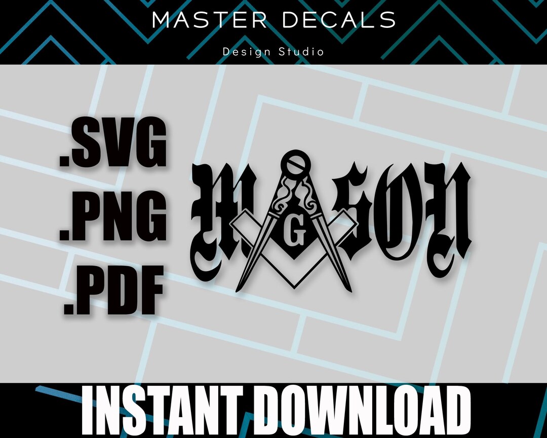 Masonic Symbol SVG | Freemason Square & Compasses (PNG, PDF Cut File ...