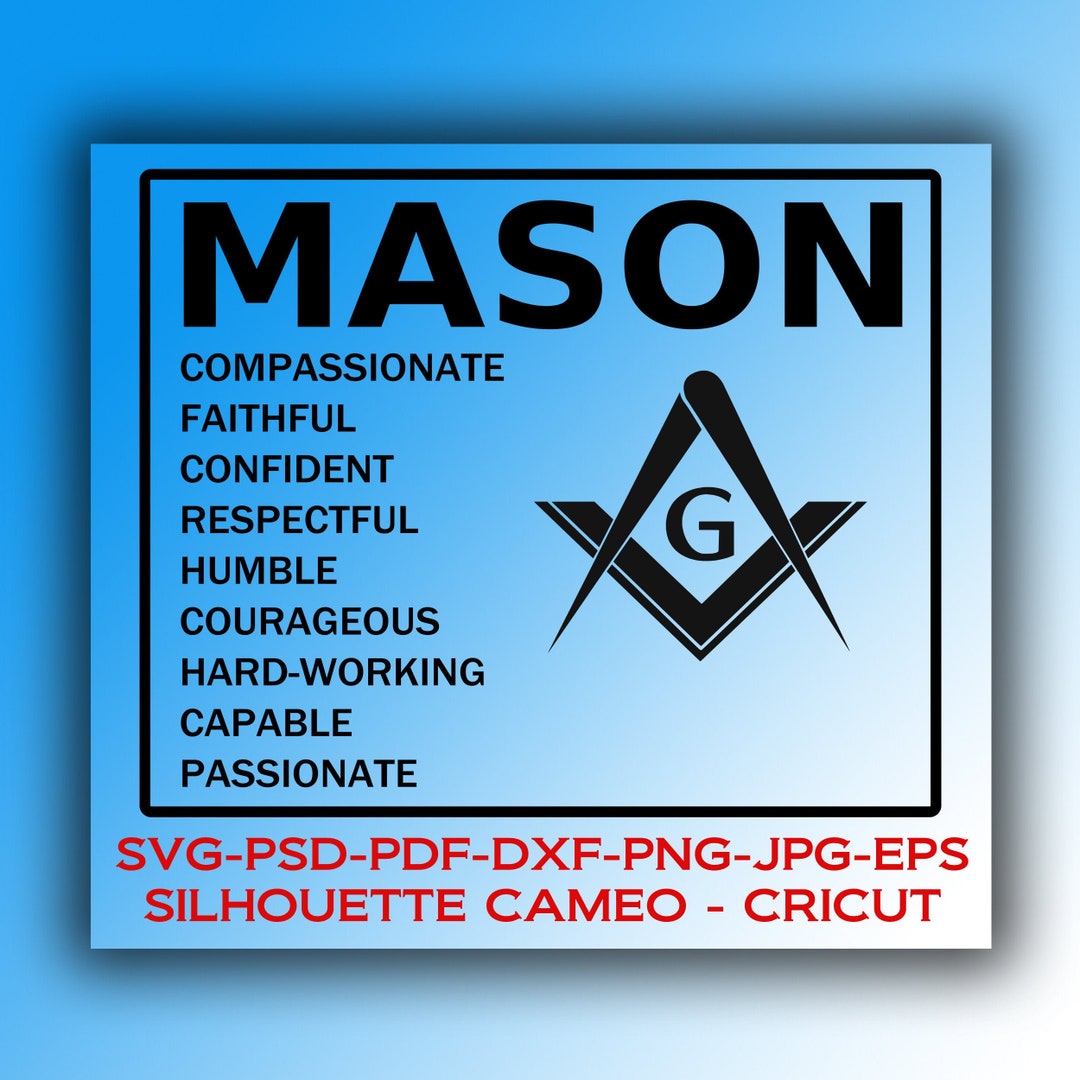 Digital Files: Freemason "a Mason Attributes" Masonic Design -SVG,DFX ...