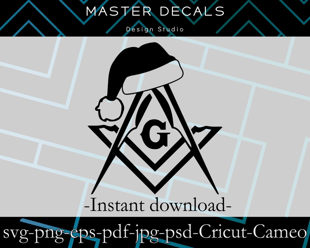 Digital Files: Santa Hat Freemasons Square and Compasses Masonic Design ...