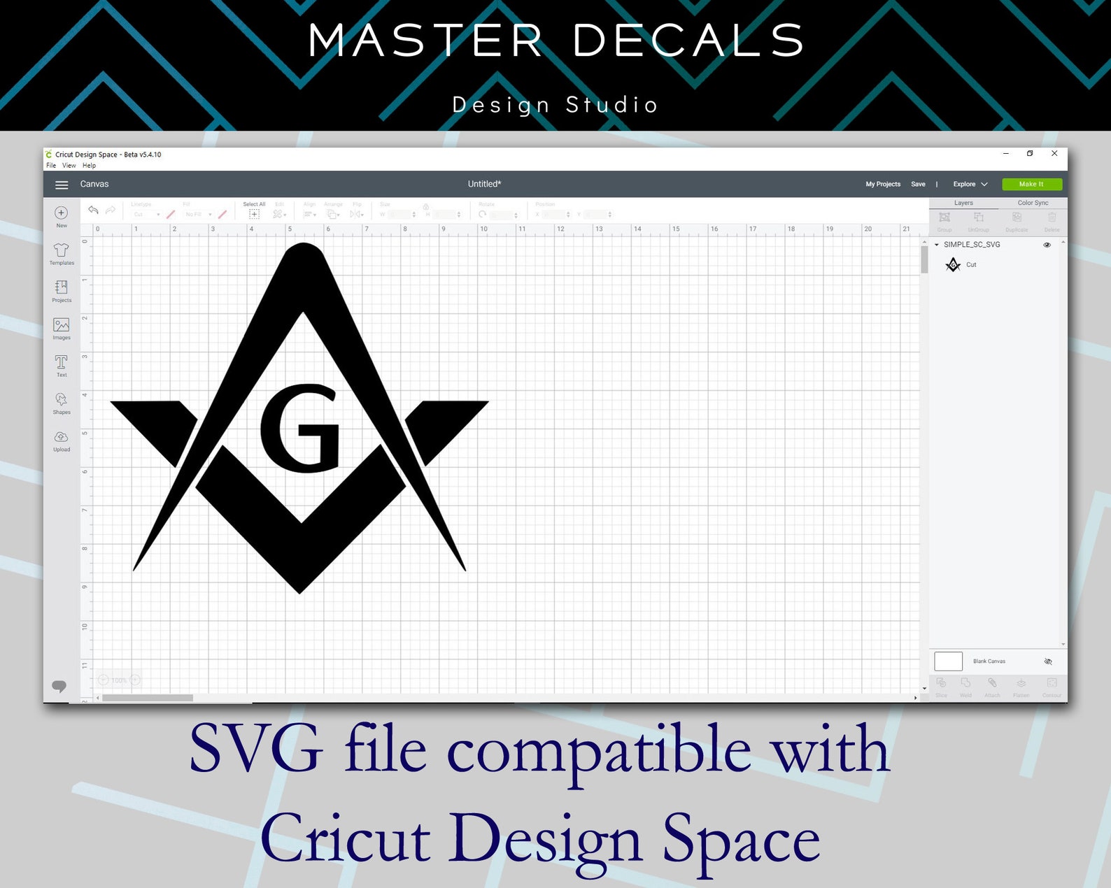 Digital Files: Freemason Simple Square and Compasses Design | Etsy Canada