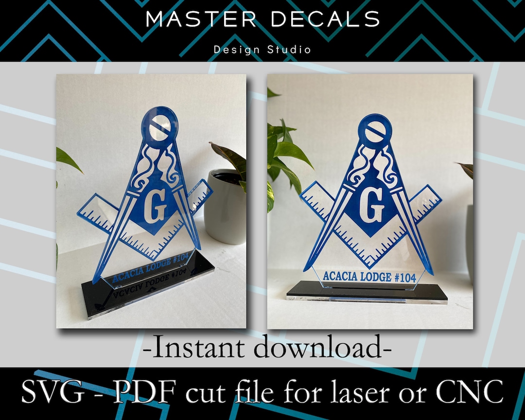 Digital Files: Customizable Masonic Plaque for Laser and CNC * SVG, PDF ...