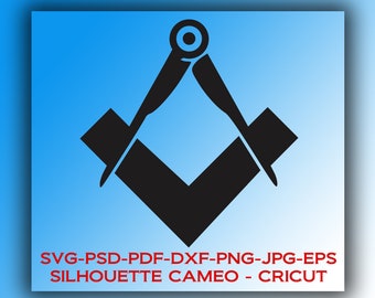 Digital Files: Freemason Simple Square and Compasses Design | Etsy Canada