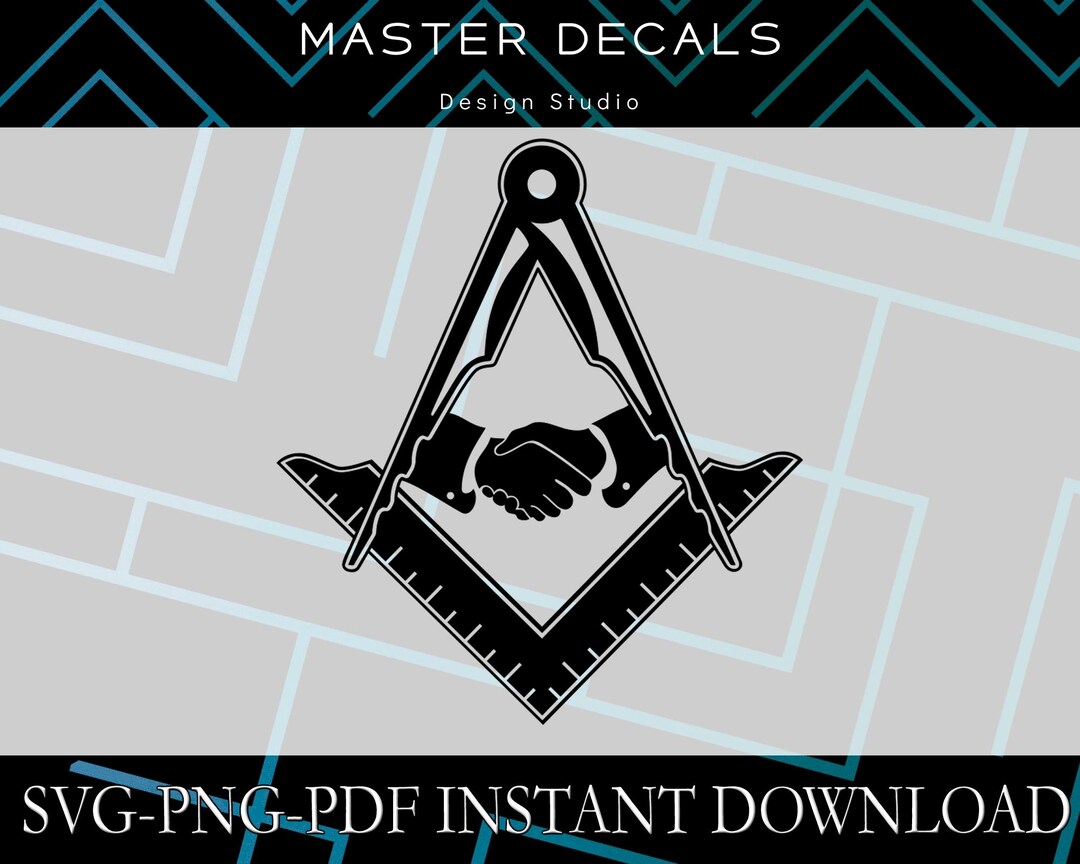 Masonic Handshake SVG: Square and Compasses Design (digital Download ...