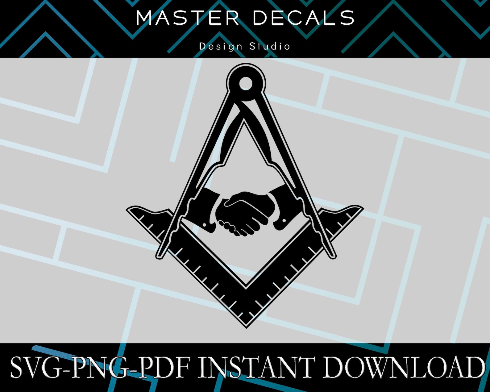 Masonic Handshake SVG: Square and Compasses Design (digital Download ...