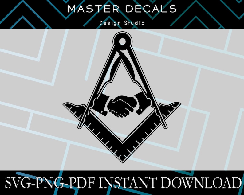 Masonic Handshake SVG: Square and Compasses Design (digital Download ...