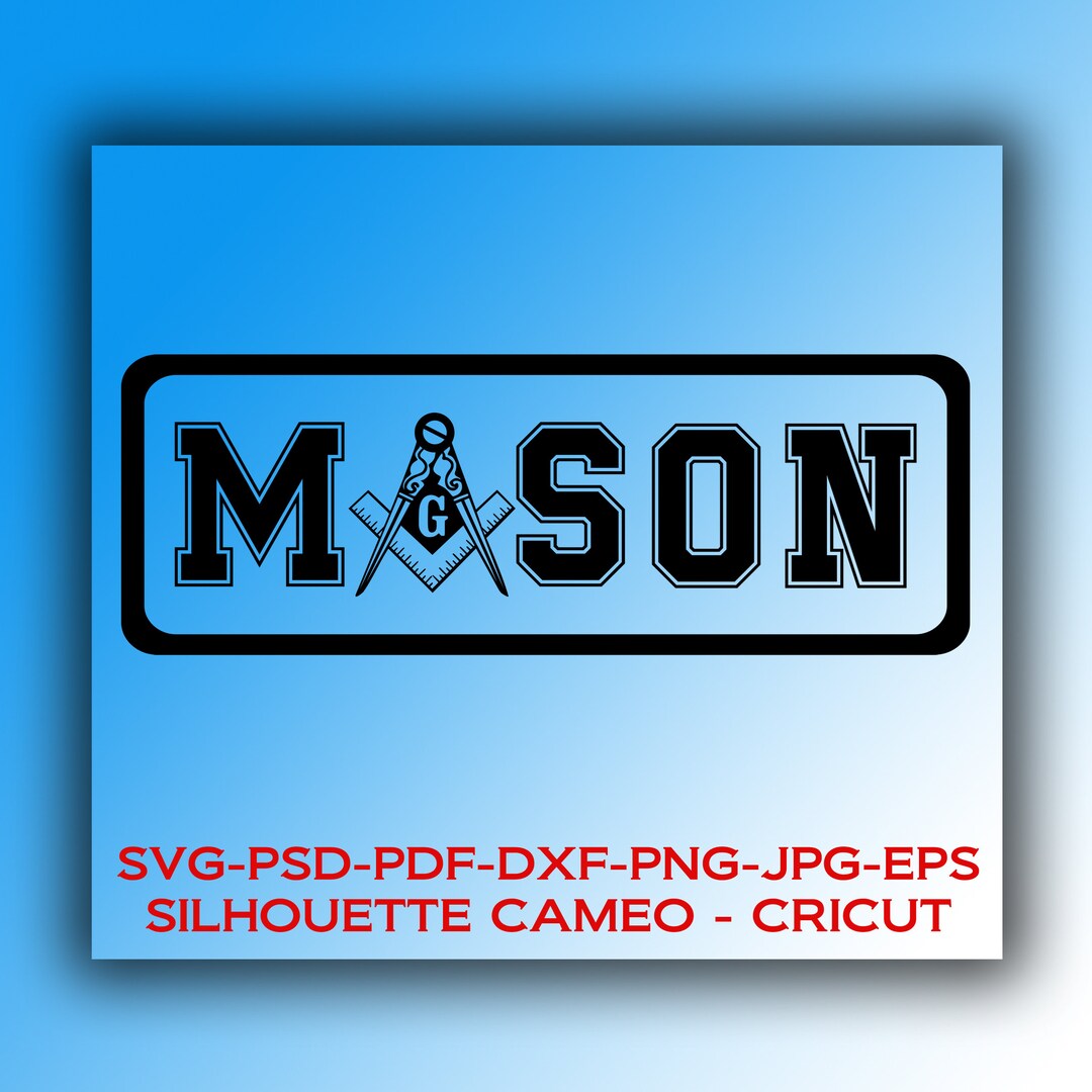 Digital Files: Freemason "mason" Text Design With Square and Compasses ...