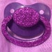 Purple glitter adult pacifier adult paci custom pacifier | Etsy
