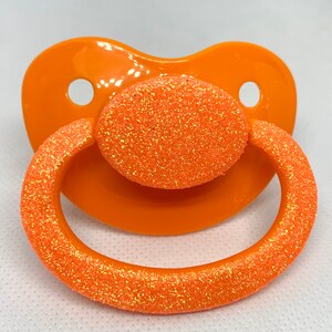 Orange Glitter Adult Pacifier Adult Paci Abdl Paci Abdl - Etsy