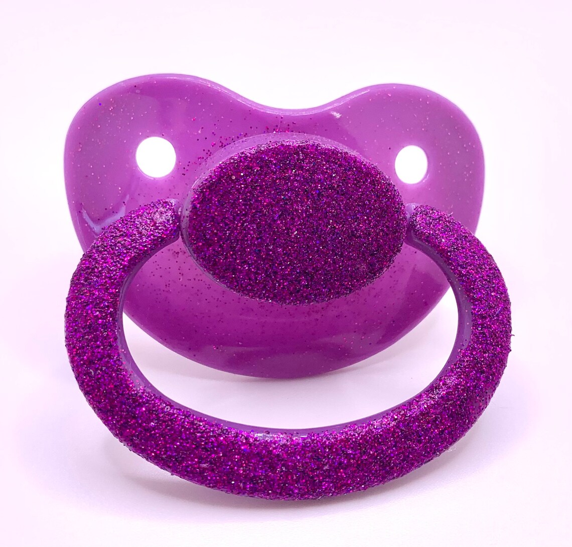 Purple Glitter Adult Pacifier Adult Paci Custom Pacifier - Etsy