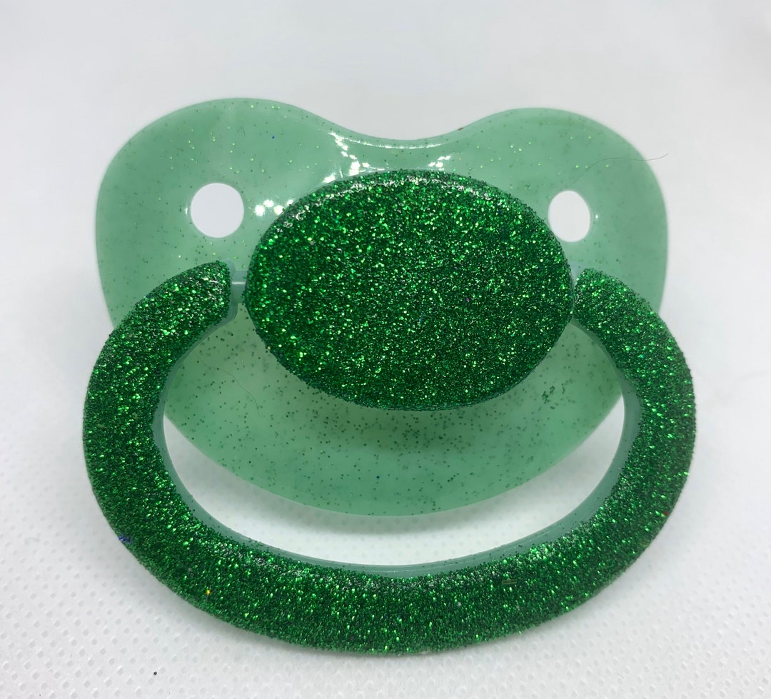 Green Glitter Adult Pacifier, Abdl, Abdl Paci, Ageplay, Age Regression ...