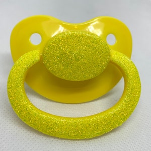 Yellow Glittered Adult Pacifier, Adult Paci, Deco Pacifier, Deco Paci ...