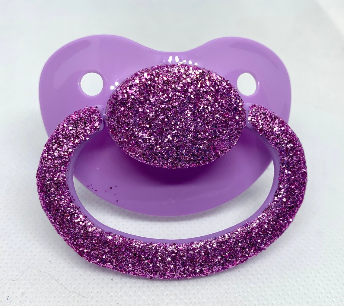 Purple Glitter Paci Adult Pacifier Adult Paci Abdl Abdl - Etsy