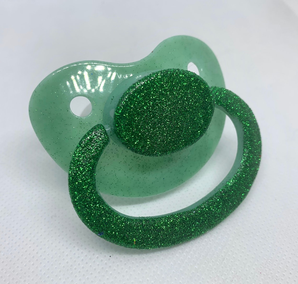 Green Glitter Adult Pacifier Abdl Abdl Paci Ageplay Age Etsy Hong Kong