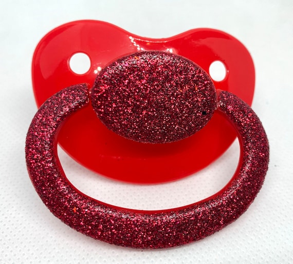 Red Glitter Adult Pacifier Adult Paci Custom Paci Abdl - Etsy