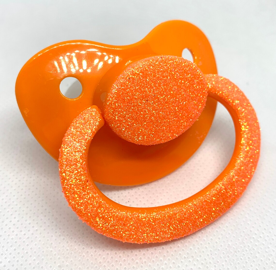 Orange Glitter Adult Pacifier Adult Paci Abdl Paci Abdl - Etsy