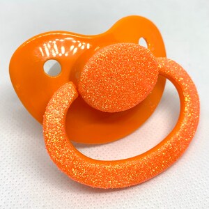 Orange Glitter Adult Pacifier Adult Paci Abdl Paci Abdl - Etsy