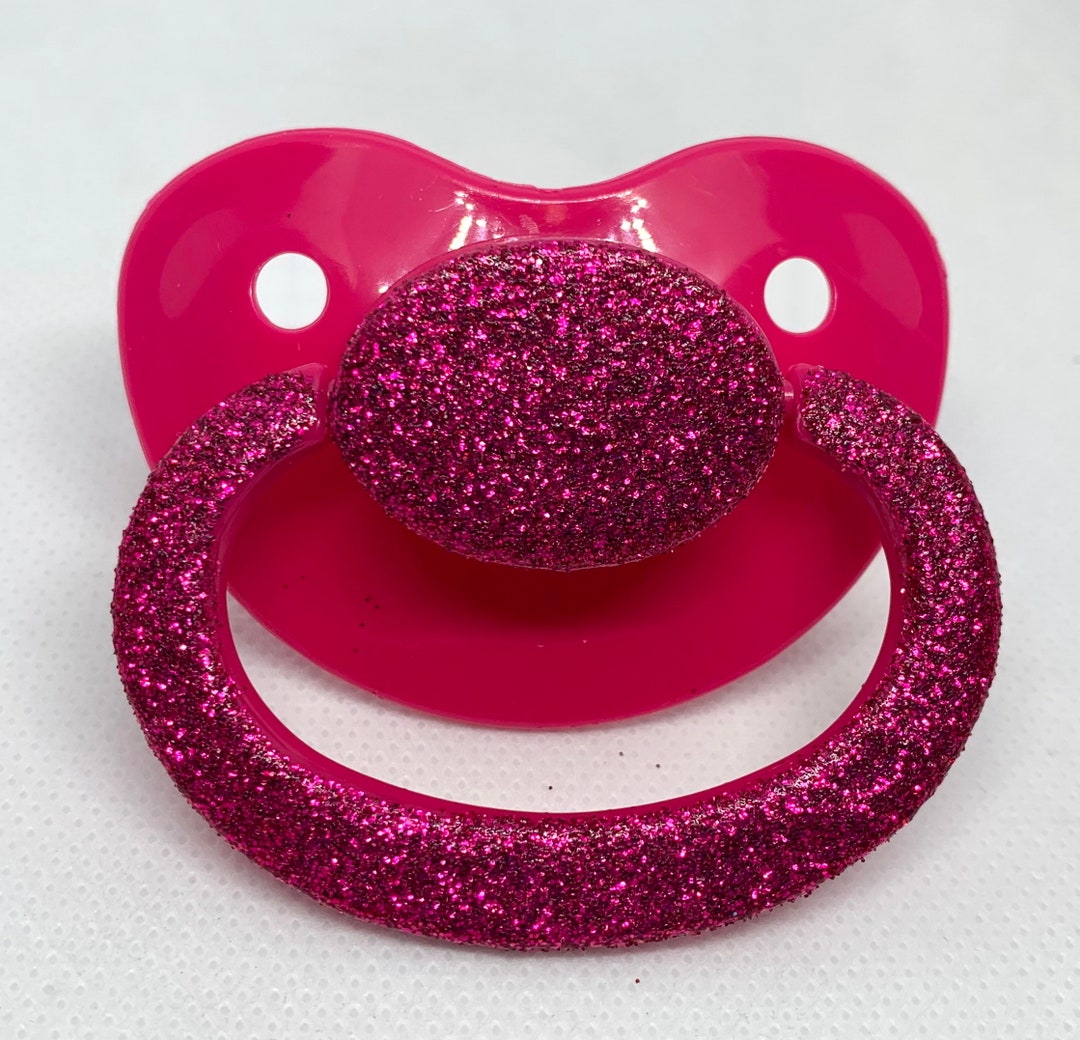 Pink Glittered Adult Pacifier, Adult Paci, Custom Pacifier, Custom Paci ...