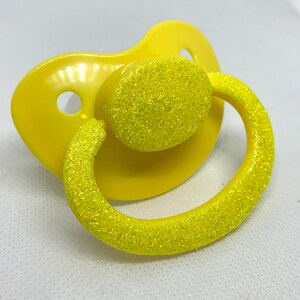 Yellow Glittered Adult Pacifier, Adult Paci, Deco Pacifier, Deco Paci ...