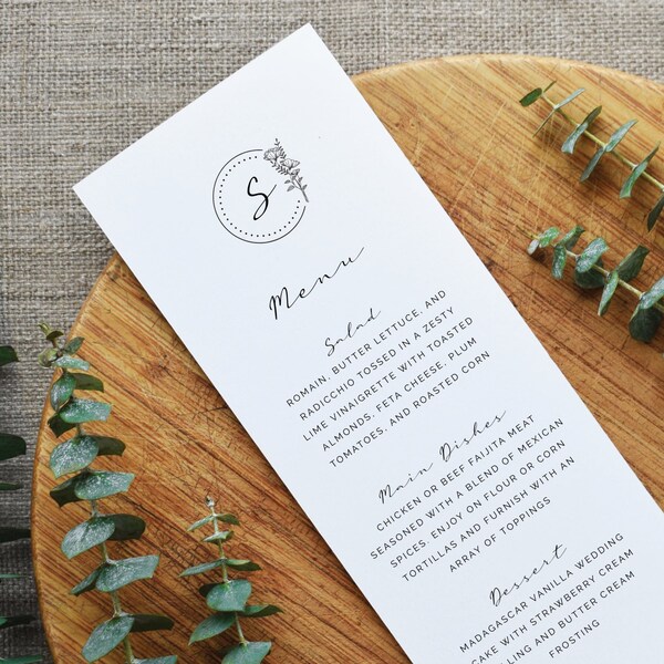 Monogram Menu - Etsy