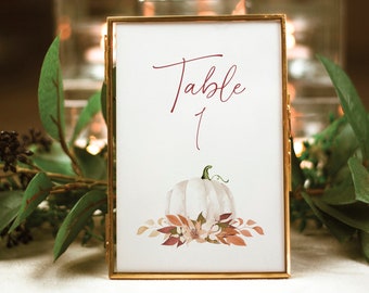 Pumpkin Table Number - Etsy