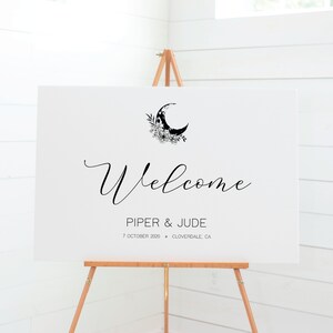 MOON FLOWER | Moon Wedding Welcome Sign; Wedding Sign; Wedding Welcome ...